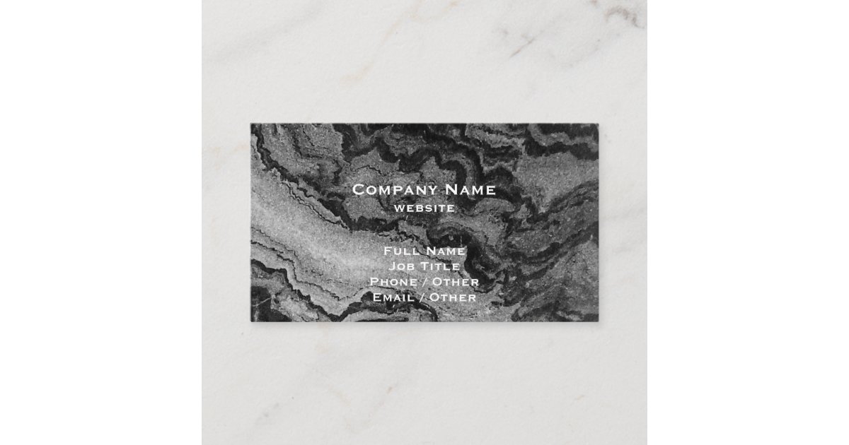 Black and White Granite Business Card | Zazzle