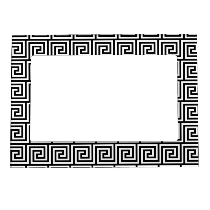 Black and White Graphic Greek Key Pattern Magnetic Picture Frame ...
