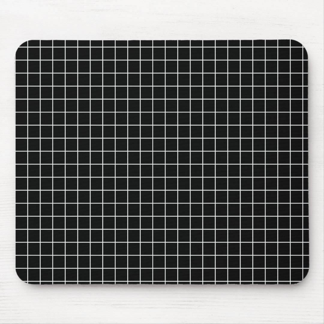 BLACK AND WHITE GRID MOUSE PAD | Zazzle