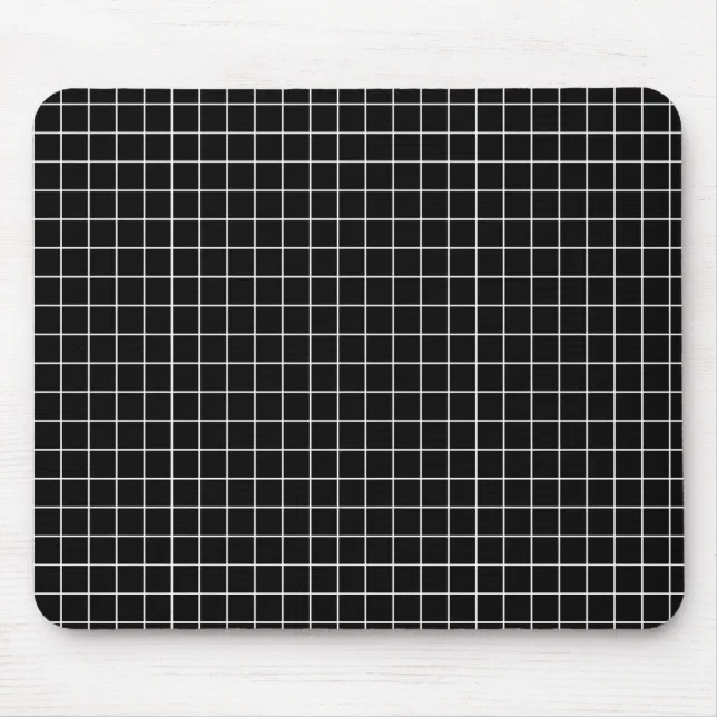BLACK AND WHITE GRID MOUSE PAD | Zazzle