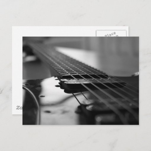 Black and White Guitar Postcard | Zazzle