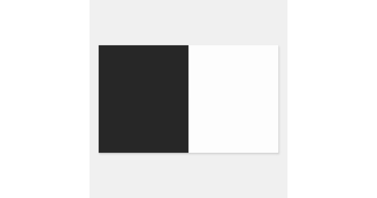 Black And White Half and Half graphic Rectangular Sticker | Zazzle