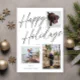 Black and White Happy Holidays Script Photo Holiday Card | Zazzle