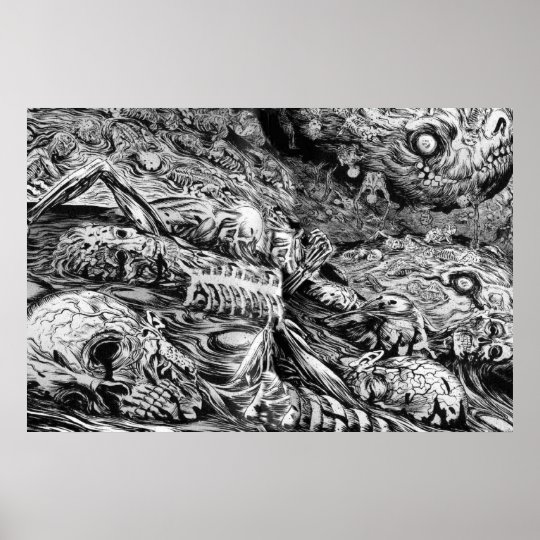 Black and White Hell Poster | Zazzle.com