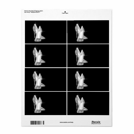 Black and White High Heel Shoe Label | Zazzle