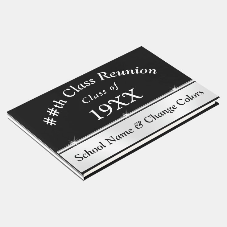 Black and White High School Reunion Guest Book | Zazzle