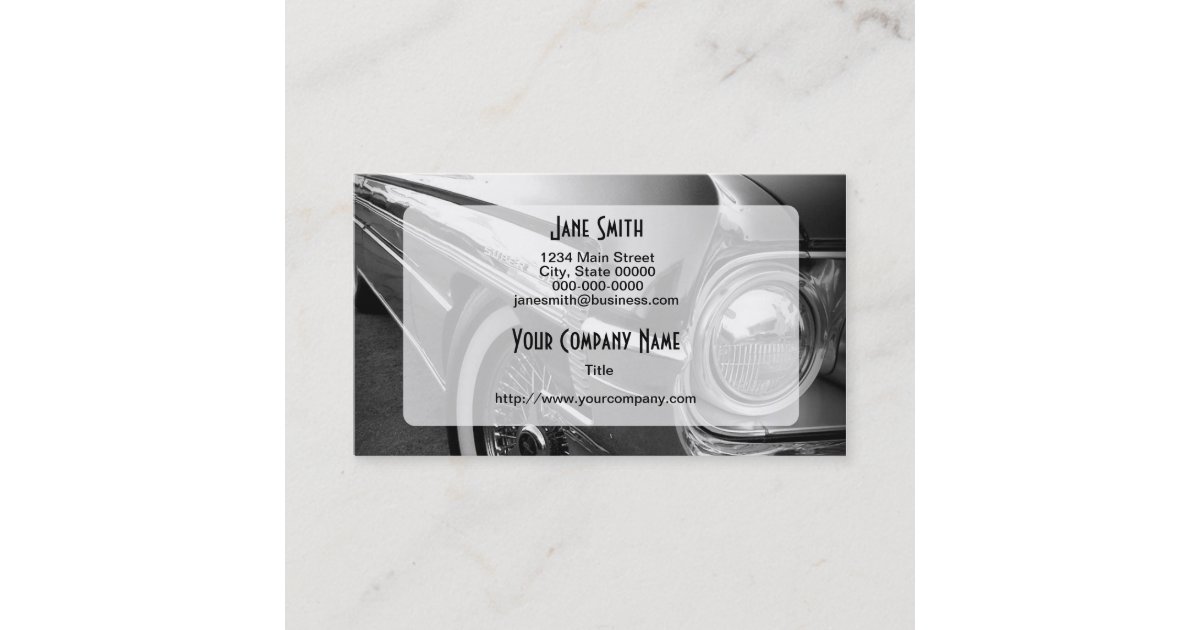Black and White Hot Rod Business Card | Zazzle