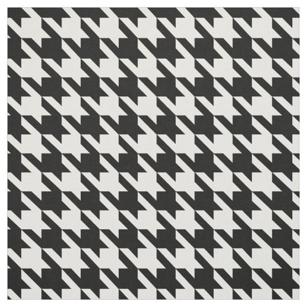 Black White Houndstooth Pattern Fabric | Zazzle