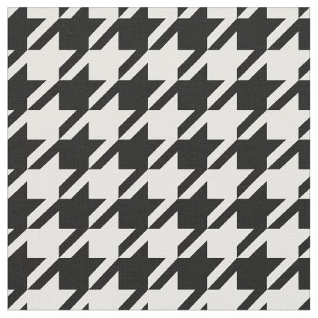 Black and White Houndstooth Fabric | Zazzle