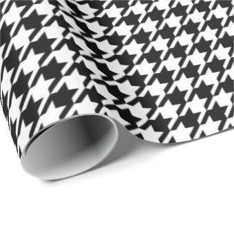Black and White Houndstooth Pattern Wrapping Paper | Zazzle