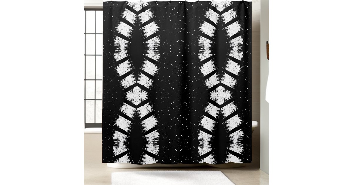 Black and White Infinite Shower Curtain | Zazzle