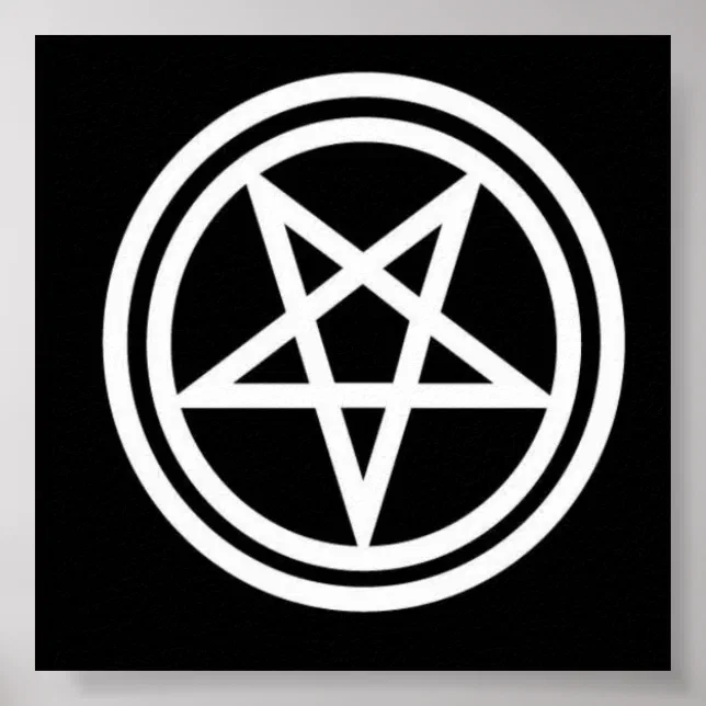 Black and white inverted pentagram canvas print | Zazzle