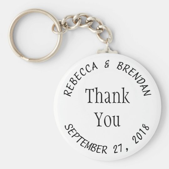 Black and White Key Chain Rings Wedding Text | Zazzle.com