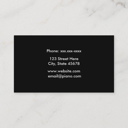 Black and White Keys Piano Teacher Business Card | Zazzle