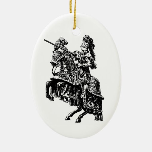 Black and White Knight Ornament | Zazzle