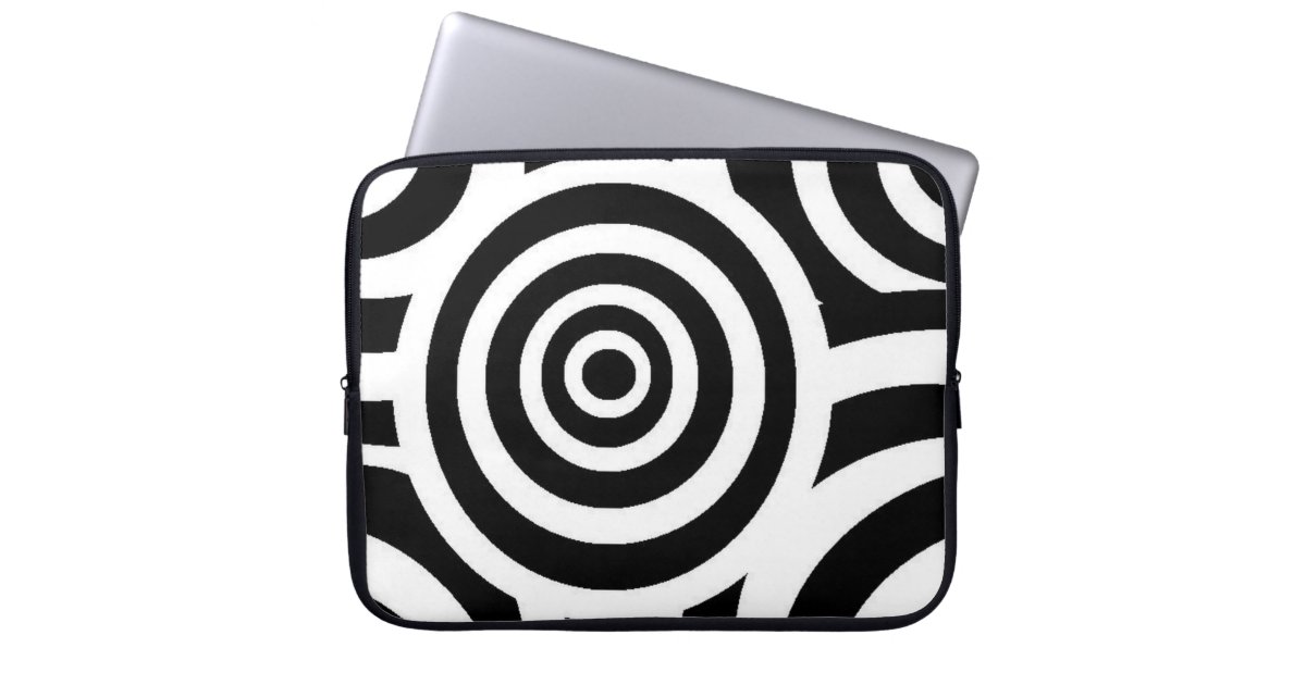 Black and White Laptop Case With Abstract Pattern | Zazzle