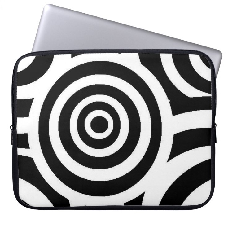 Black and White Laptop Case With Abstract Pattern | Zazzle