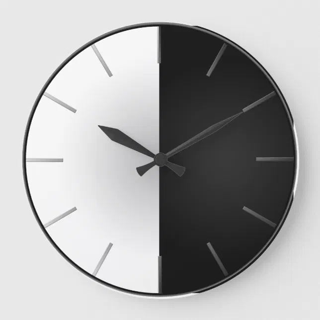 Black and White Large Clock | Zazzle