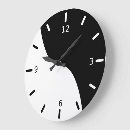 Black and white large clock | Zazzle