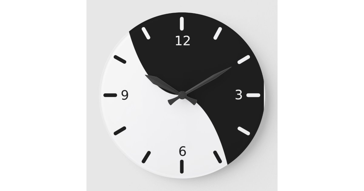 Black and white large clock | Zazzle