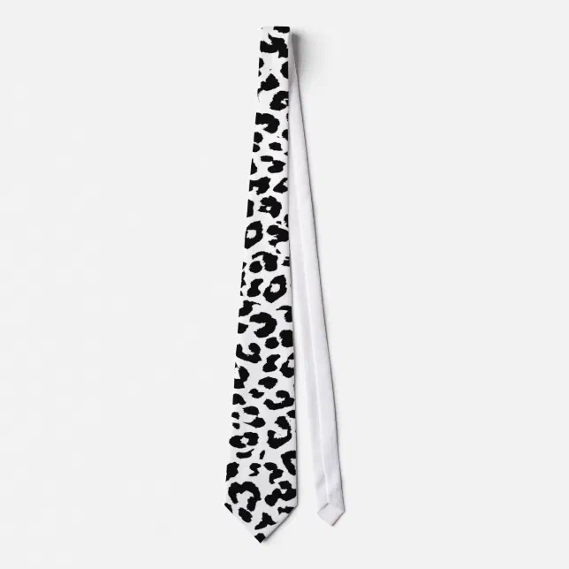 Black and White Leopard Print Skin Neck Tie | Zazzle