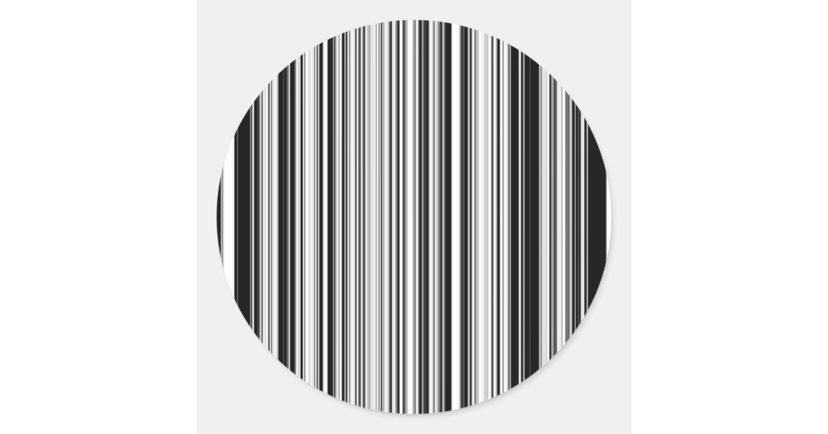 Black And White Lines Classic Round Sticker | Zazzle
