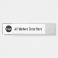 Black and White - Logo - All Visitors Enter Here Door Sign | Zazzle