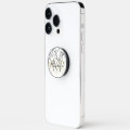 Black and white marble gold sparkle flake Monogram PopSocket | Zazzle