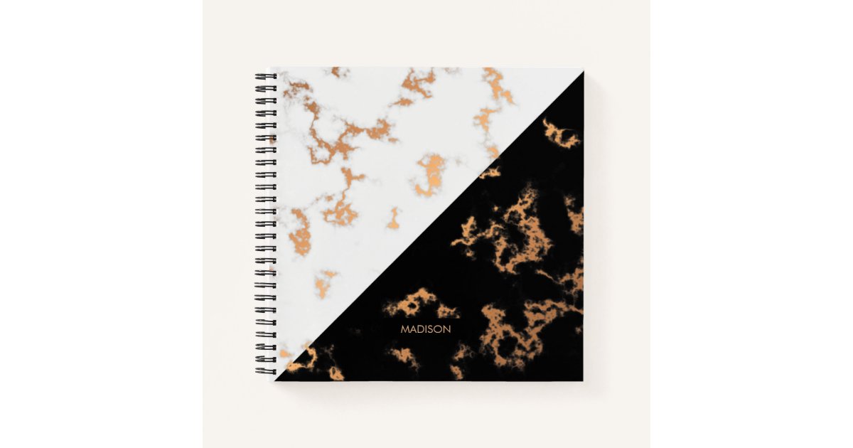 Black and White Marble Notebook | Zazzle
