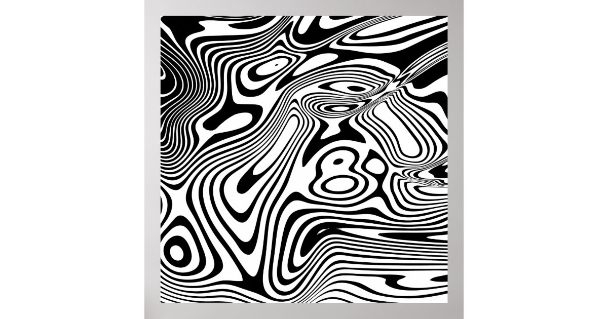 Black and White Marble Pattern Poster | Zazzle