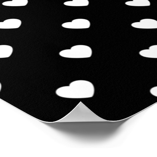 Black and White Mini Hearts Pattern Poster | Zazzle