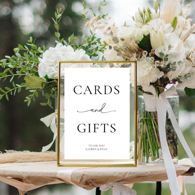Black and White Minimalist Cards and Gifts Poster | Zazzle