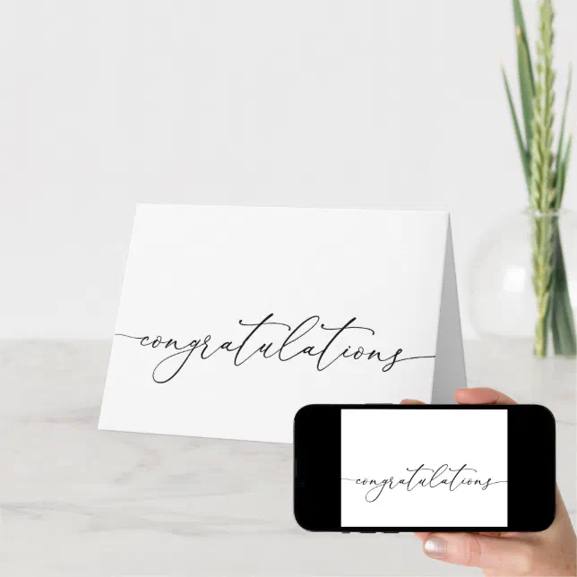 Black and White Minimalist Congratulations Card | Zazzle