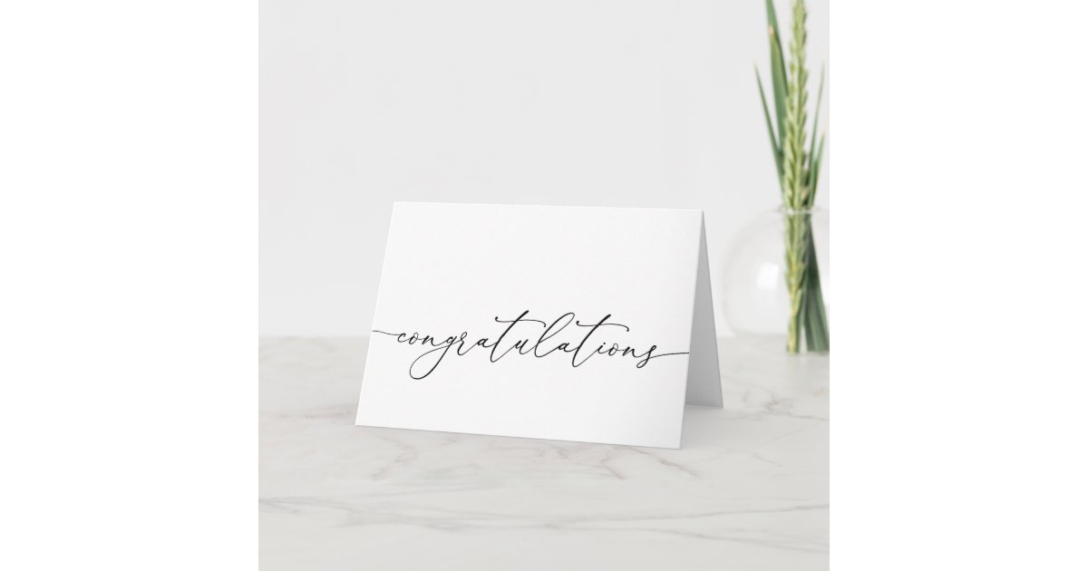 Black and White Minimalist Congratulations Card | Zazzle