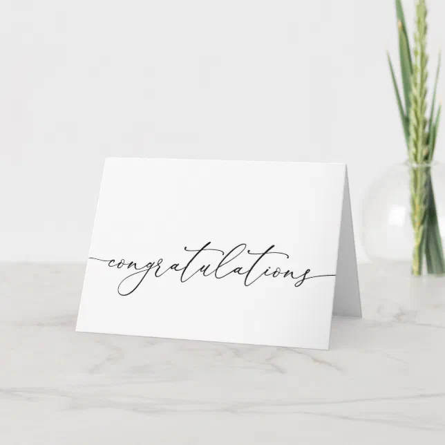 Black and White Minimalist Congratulations Card | Zazzle