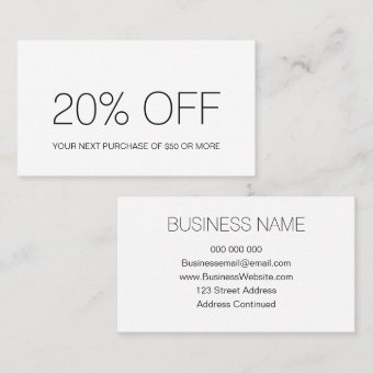 Black and white minimalist discount cards | Zazzle