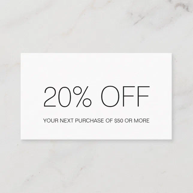 Black and white minimalist discount cards | Zazzle
