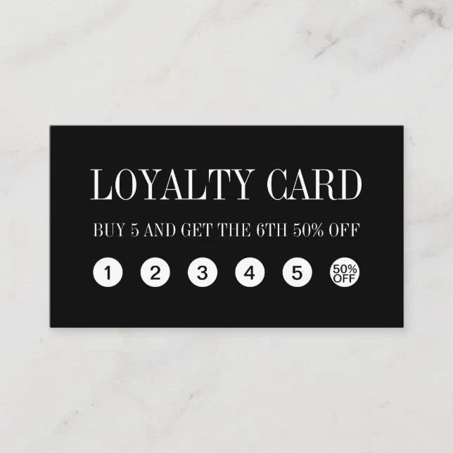Black and white minimalist loyalty card | Zazzle
