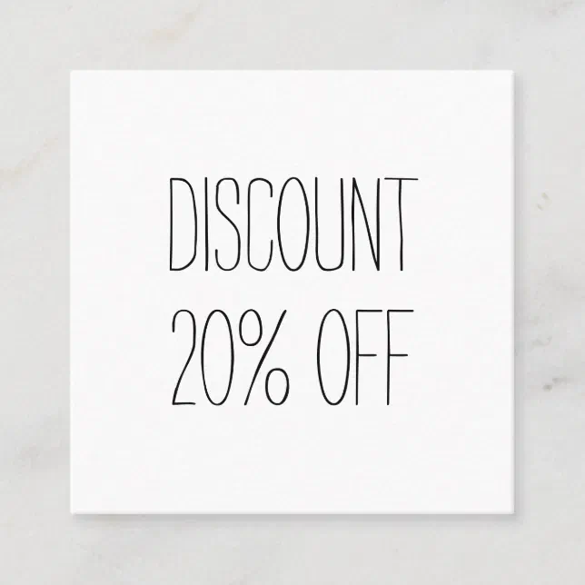 Black and white minimalist modern discount card | Zazzle