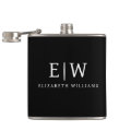 Black and White Minimalist Modern Monogram Flask | Zazzle