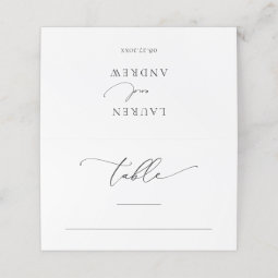 Black and White Minimalist Wedding Table Number Place Card | Zazzle