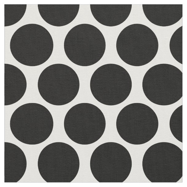 Black white polka dots pattern fabric | Zazzle
