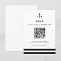 Black and White Modern Anchor Nautical QR Code RSVP Card | Zazzle