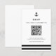 Black and White Modern Anchor Nautical QR Code RSVP Card | Zazzle