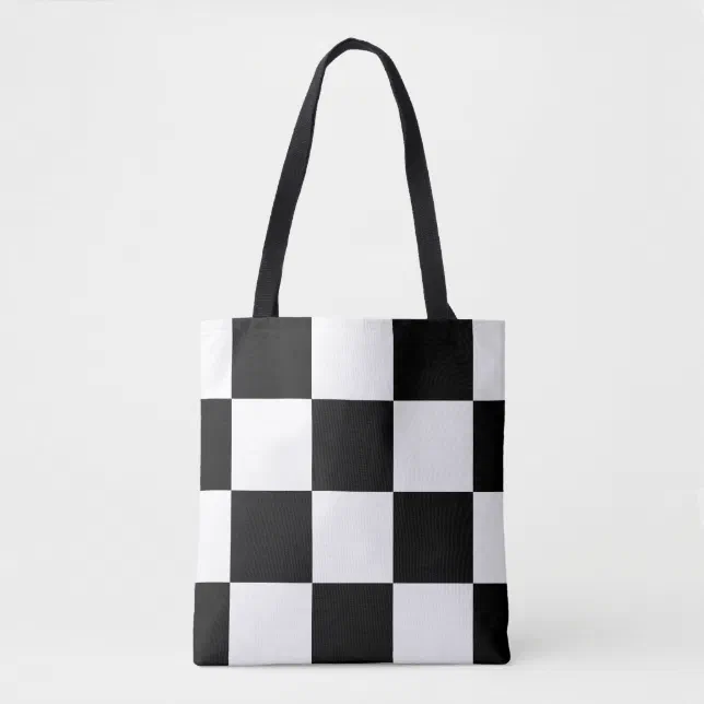 Black and White Modern Checkered Pattern Tote Bag | Zazzle