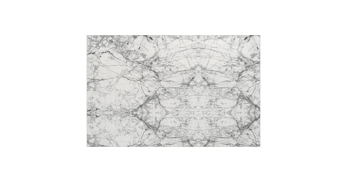 Black and White Modern Faux Marble Pattern Fabric | Zazzle