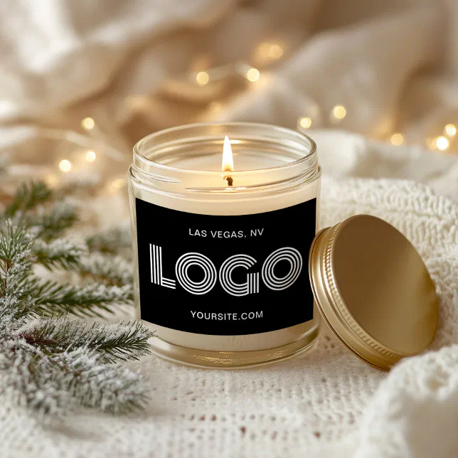 Black and White Modern Logo Rectangular Sticker | Zazzle