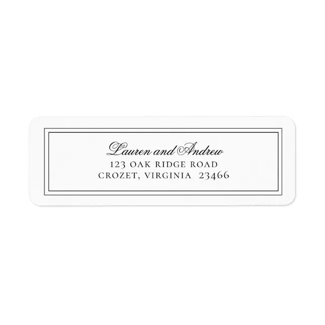 Black and White Modern Minimalist Return Address Label | Zazzle
