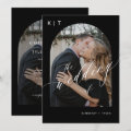 Black and white modern monogram arch photo wedding invitation | Zazzle
