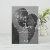 Black and White Modern Photo Overlay Wedding Invitation | Zazzle
